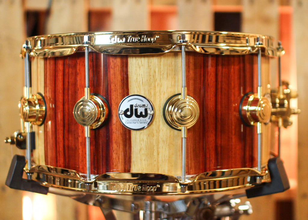 DW 7x14 Collector's Cherry Purplecore Candy Stripe Padauk Snare Drum ...