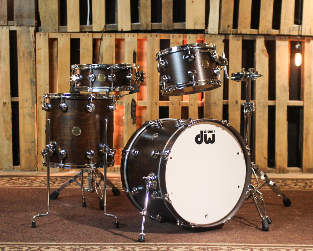 DW Collector's Jazz Cherry Gum Walnut Stain Drum Set - 20,12,14,14sn ...